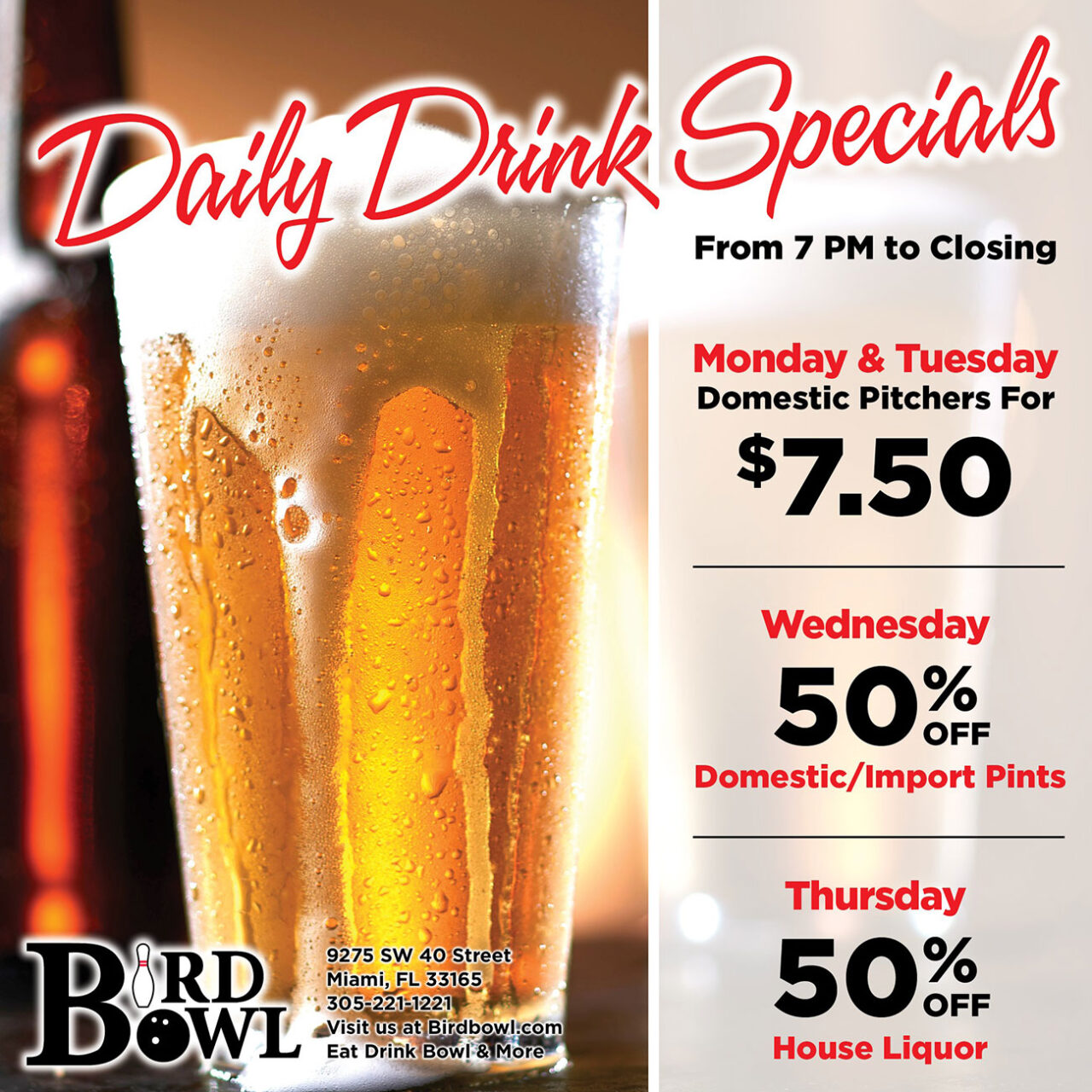 Wednesday Night Special Bird Bowl Bowling Center Miami, Florida